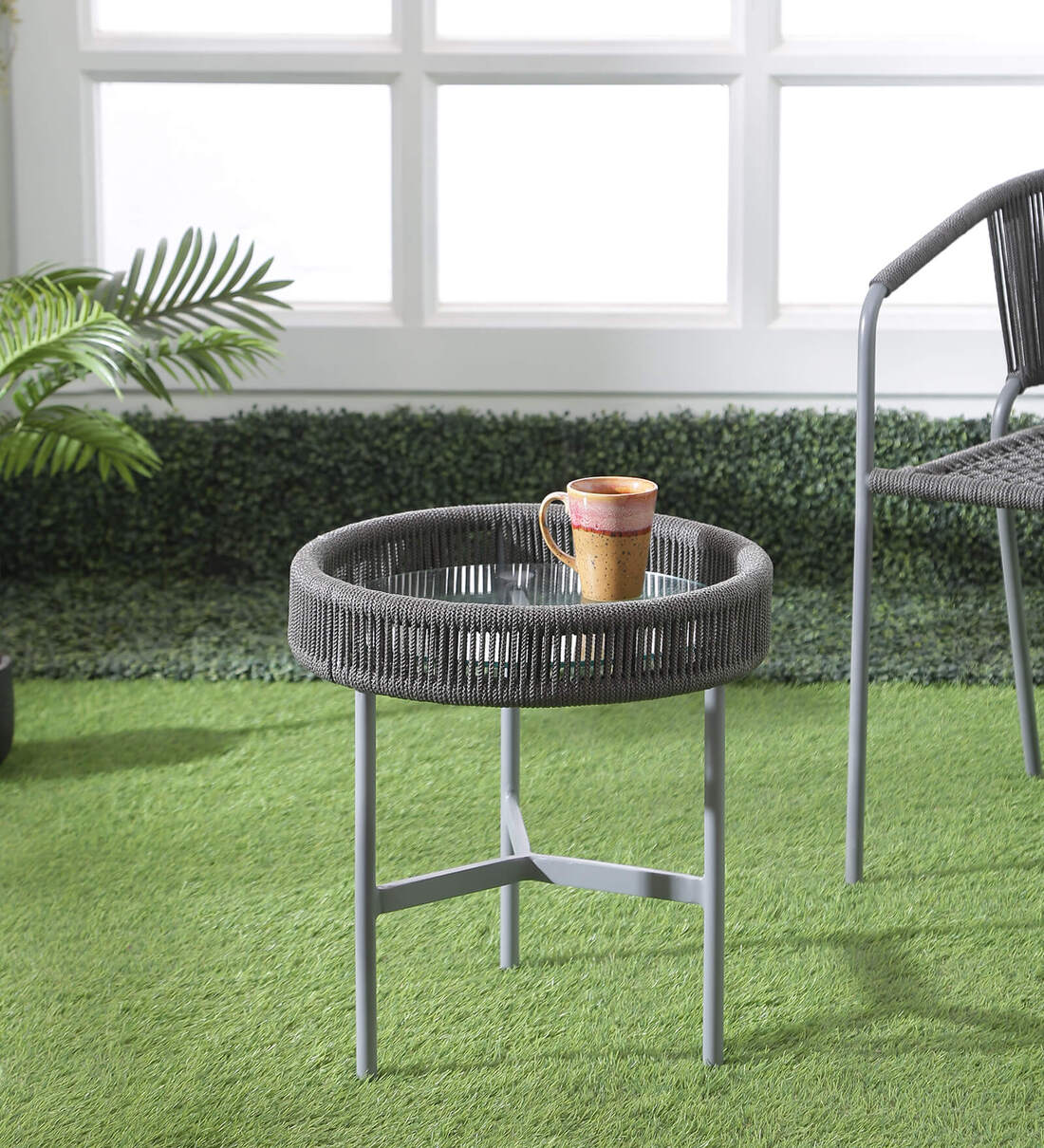 Buy Axle Steel & Braided Rope Outdoor Table In Thgrey Finish at 12% OFF ...