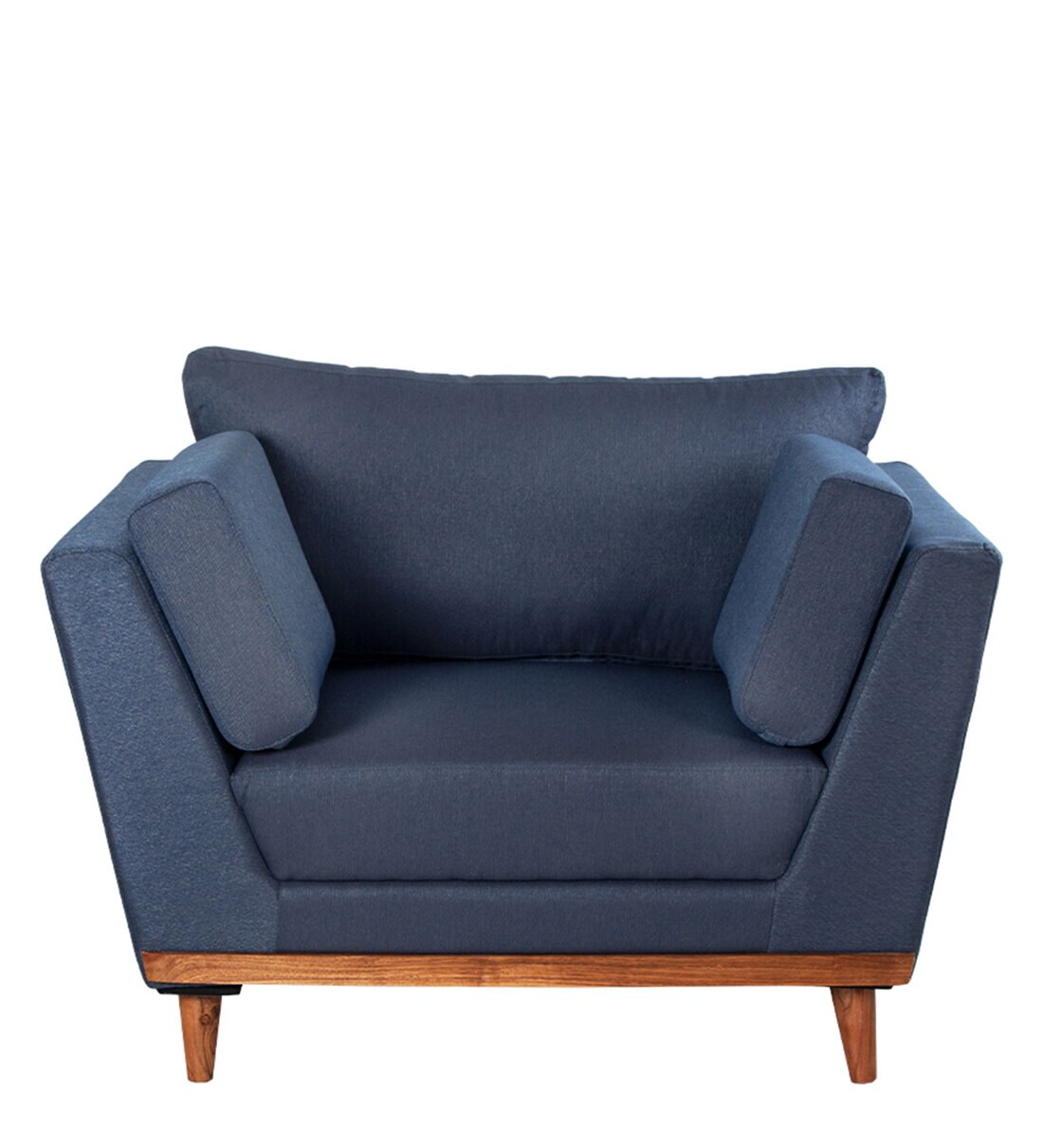 Buy Axton Fabric 1 Seater Sofa in Blue Colour by Evok Online - Modern 1 ...