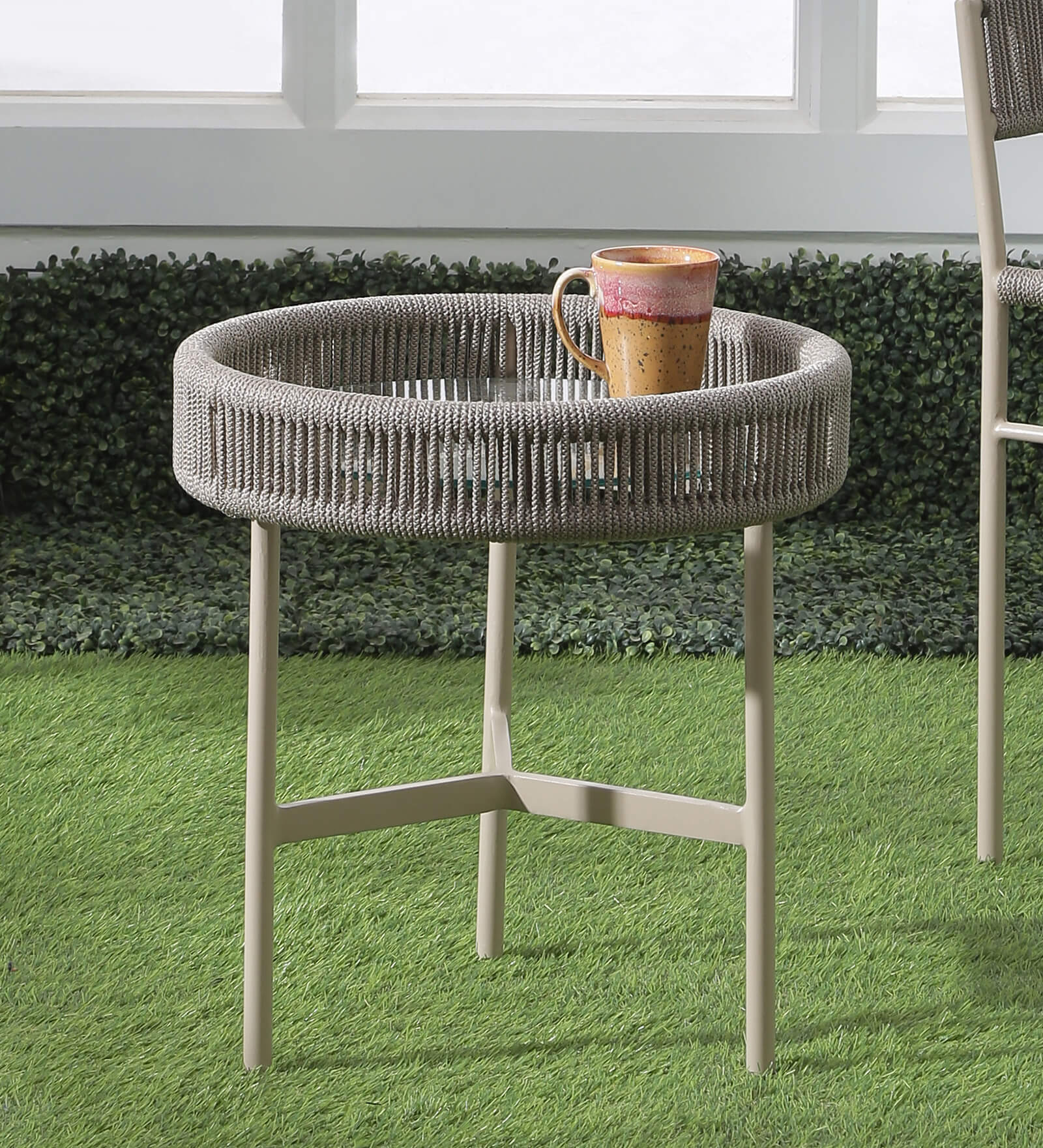 Buy Axle Steel & Braided Rope Outdoor Table In Cream Finish at 7% OFF ...