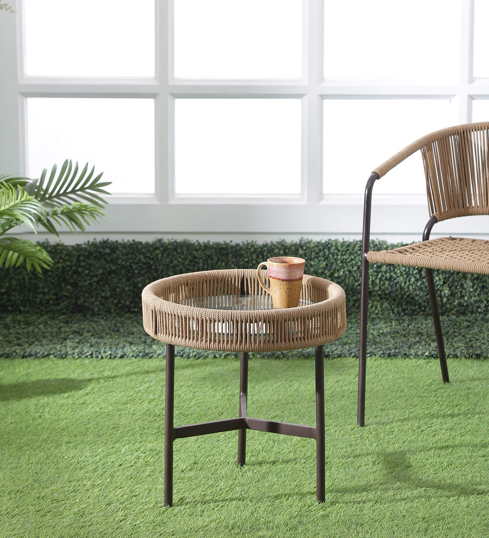 Buy Axle Steel & Braided Rope Outdoor Table In Thbeige Finish at 24% ...