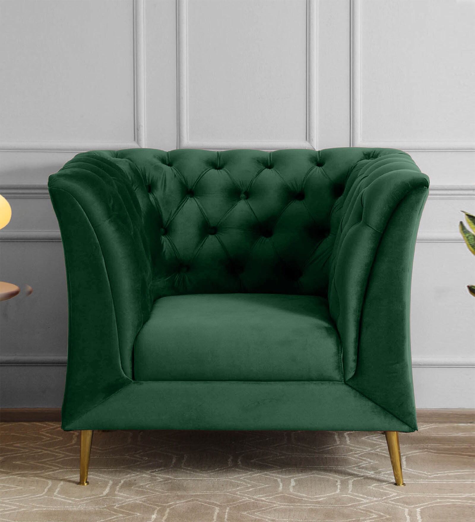 Buy Azalea Velvet 1 Seater Sofa in Mint Green Colour at 14% OFF by ...