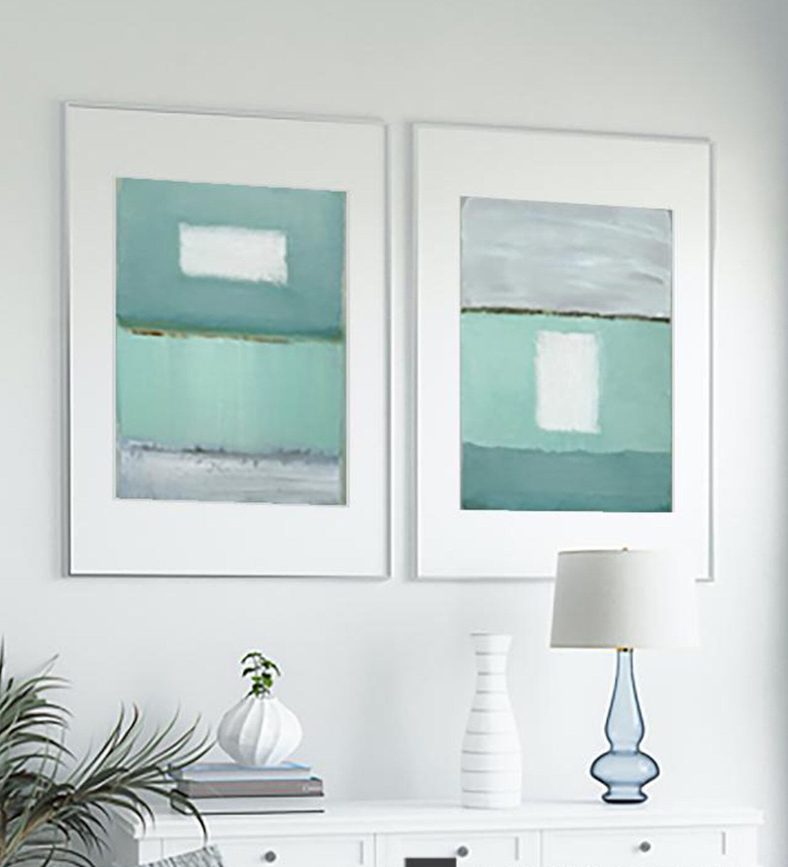 Buy Azure Blue Paper Framed Art Print Set of 2 at 20% OFF by ArteVenue ...
