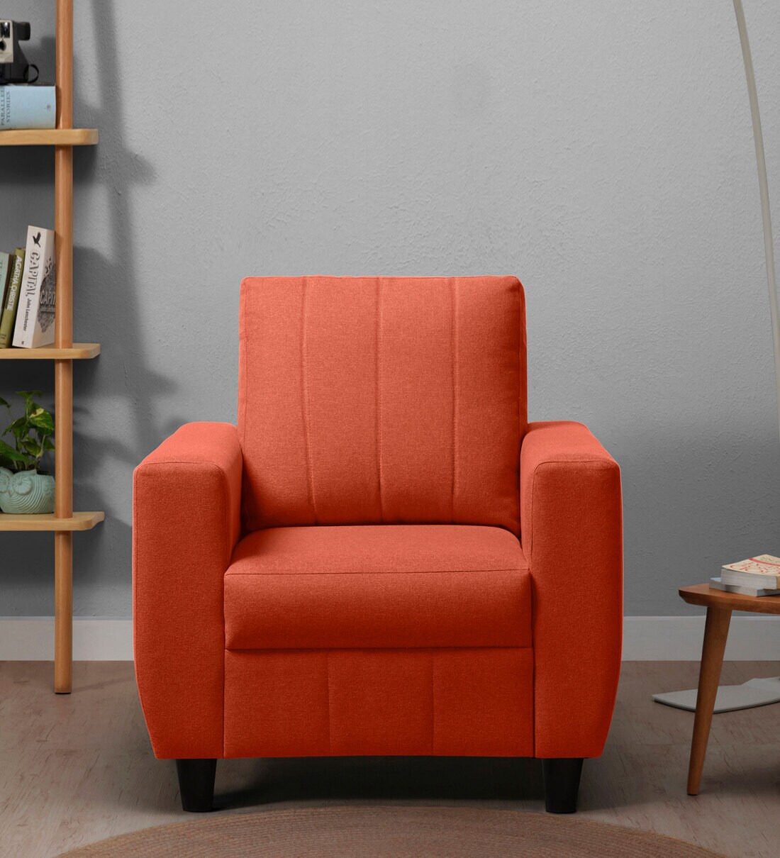 Buy Bae Fabric 1 Seater Sofa in Ember Orange Colour by Sleepyhead ...