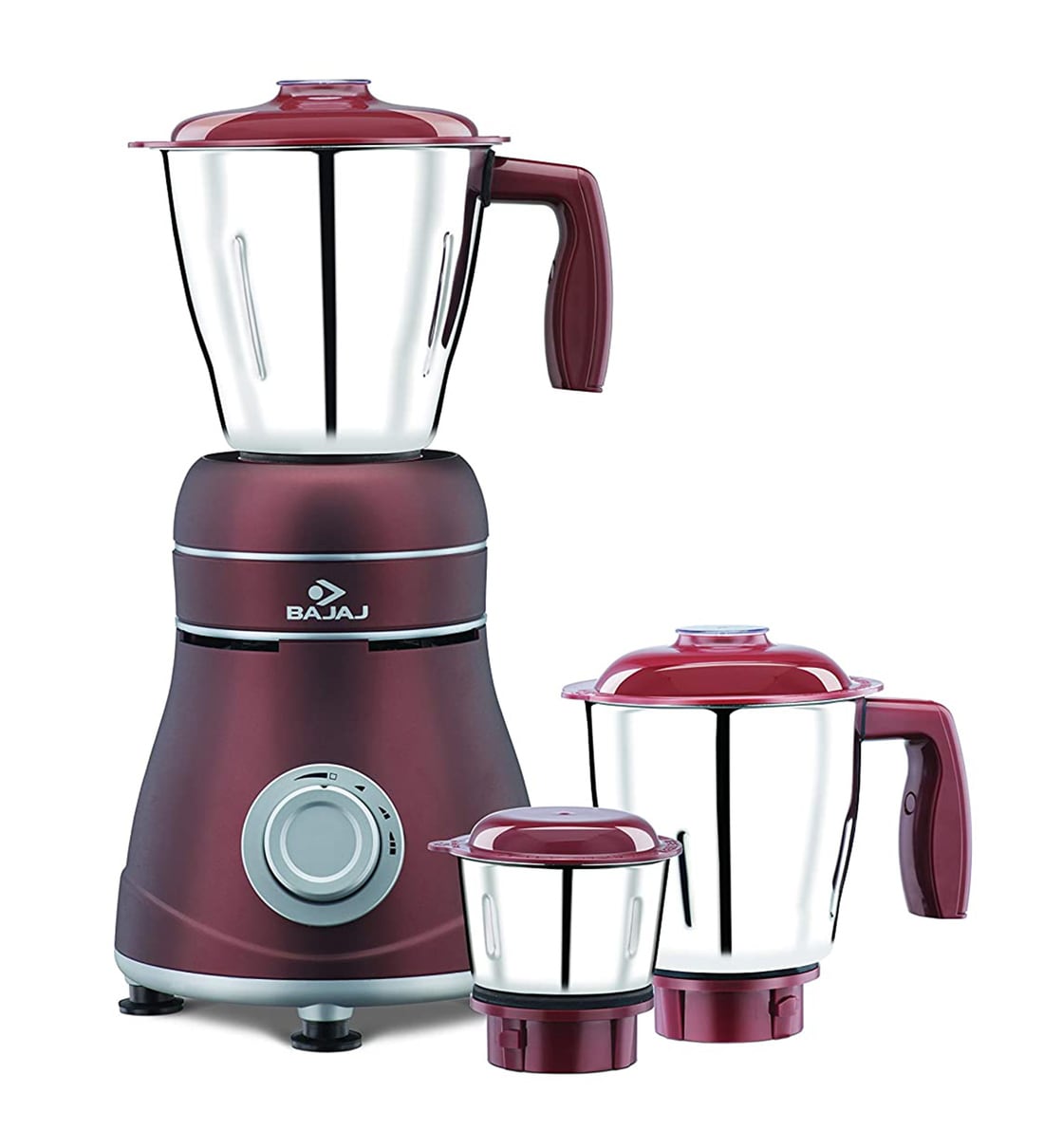 Buy Bajaj Ivora Crimson Red 800W Mixer Grinder with 3 Jar Anti-Germ ...