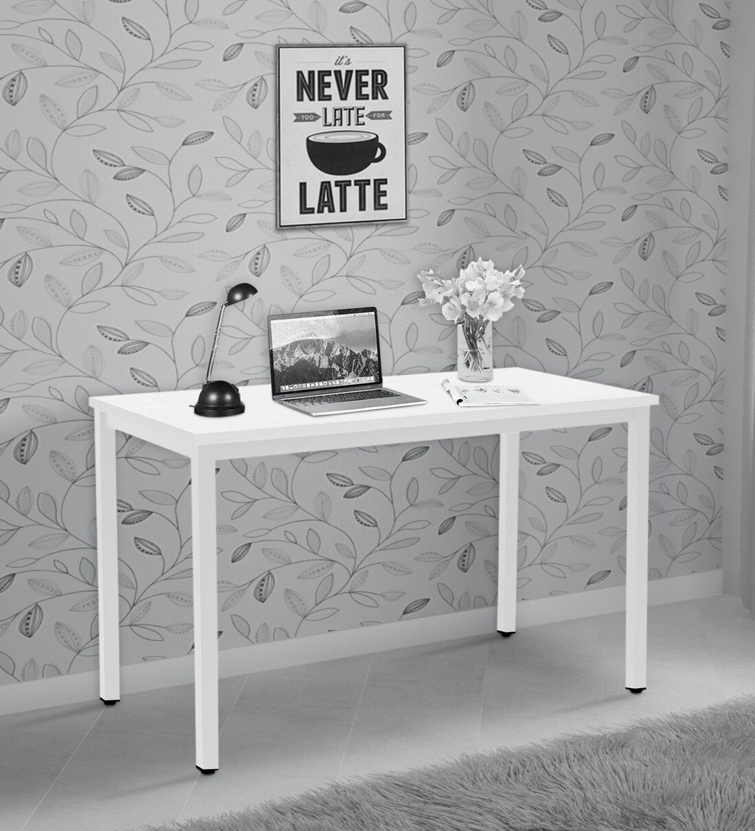 Buy Bale (Large) Metal Writing Table in White Colour at 48% OFF by ...