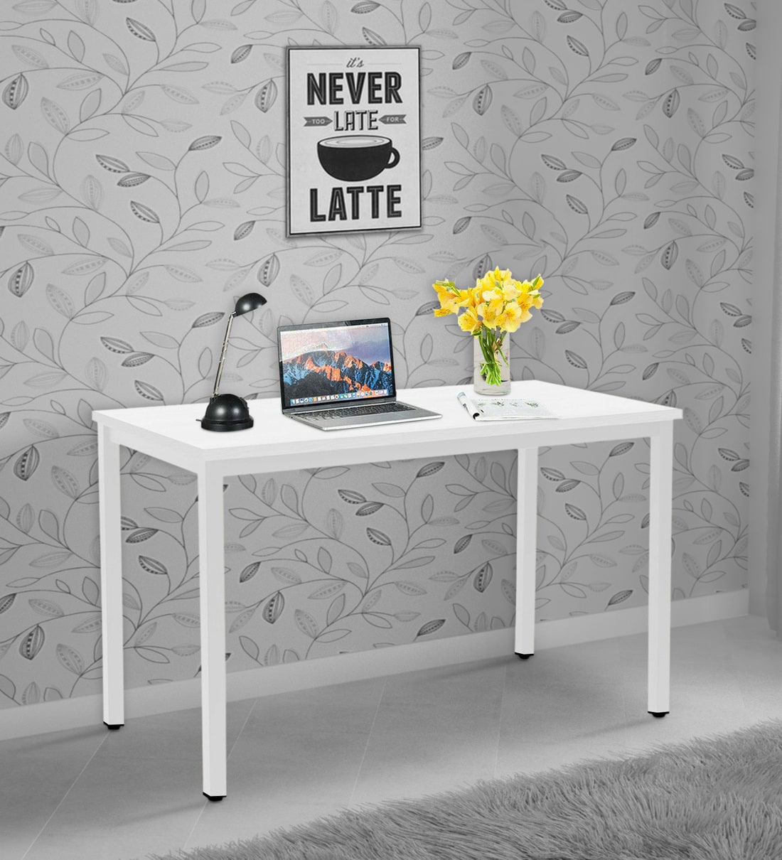 Buy Bale (Medium) Metal Writing Table in White Colour at 48% OFF by ...