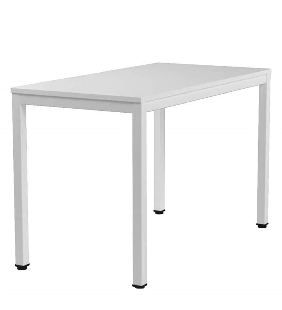 Buy Bale (Medium) Metal Writing Table in White Colour by Workspace by ...