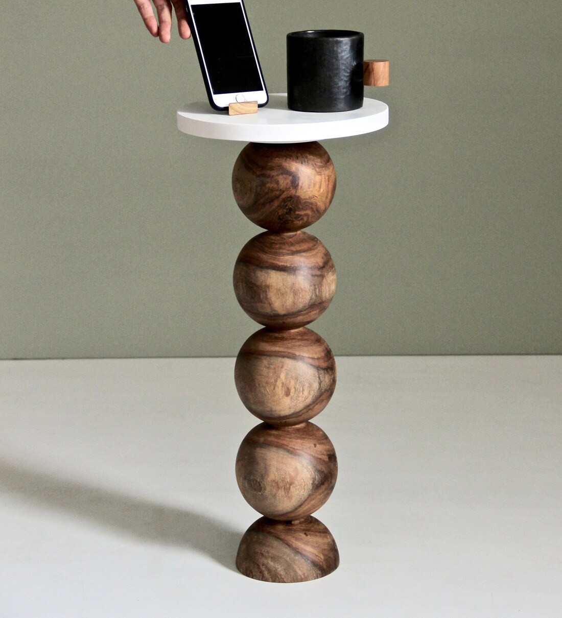 Buy Ball Sheesham Wood End Table in Natural Finish by Objectry Online - Modern End Tables - End ...