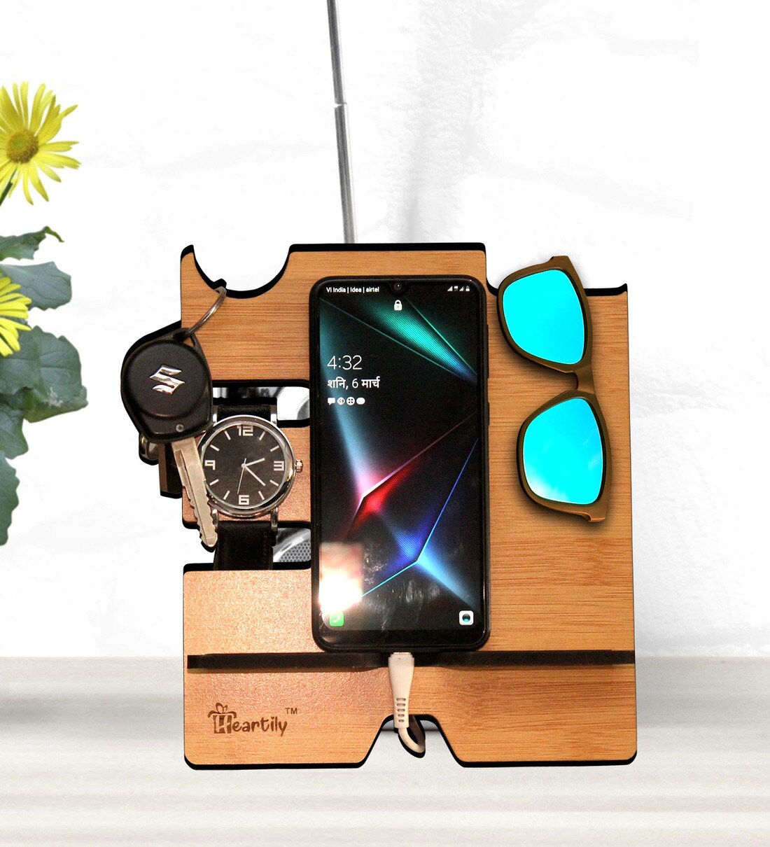 Buy Bamboo Wooden Zucchero Docking Station Key Holder at 44% OFF by ...