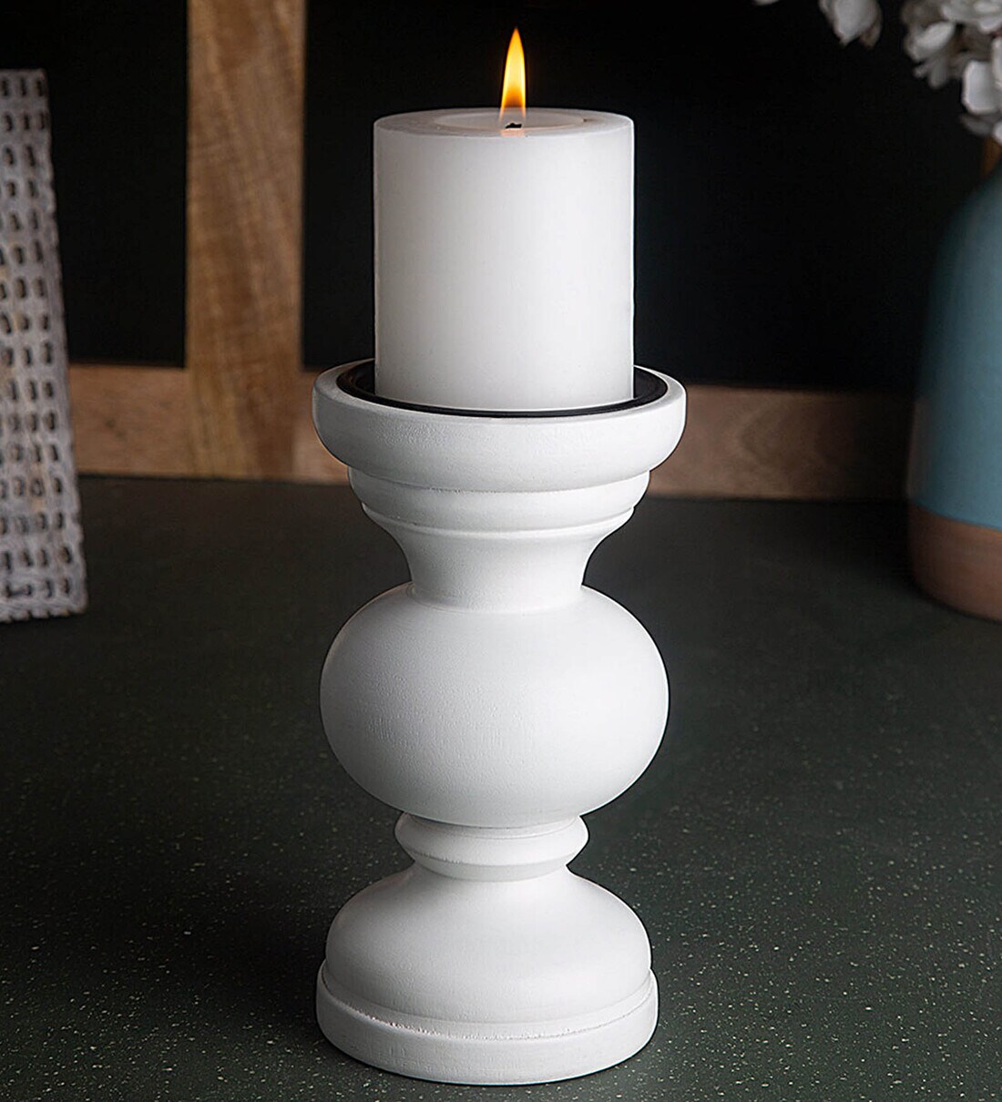 Buy Baronial White MDF Candle Holder at 100% OFF by Ellementry | Pepperfry