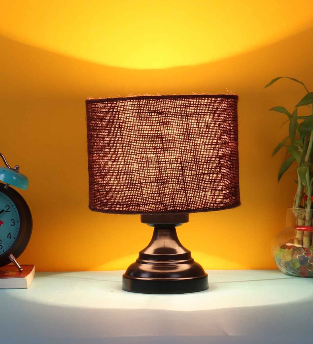 Buy Basic Iron Night Lamp with Jute Shade (Black & Brown) at 53% OFF by ...