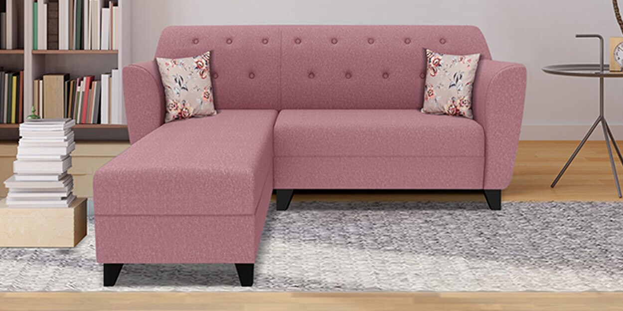 Buy Bali 5 Seater RHS Sectional Sofa In Pink Colour at 30% OFF by Trevi Furniture | Pepperfry