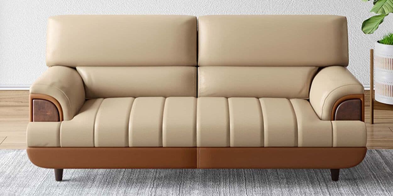 Buy Bayflow Leatherette 3 Seater Sofa In Toffee Beige Colour at 10% OFF by Godrej Interio ...