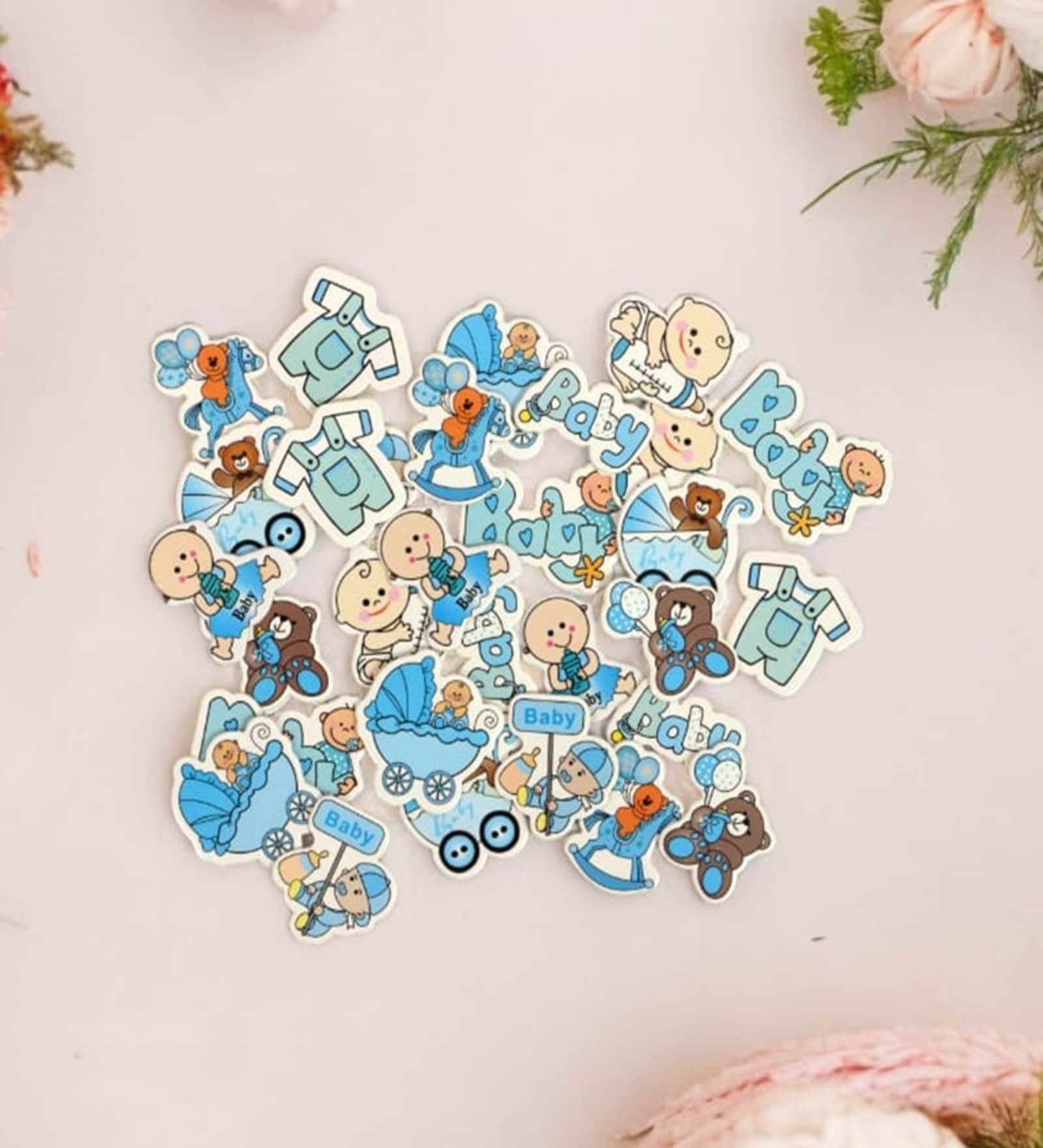 Buy 3D Motives for Gift Wrapping (10 Designs-Pack of 50) Baby Boy ...