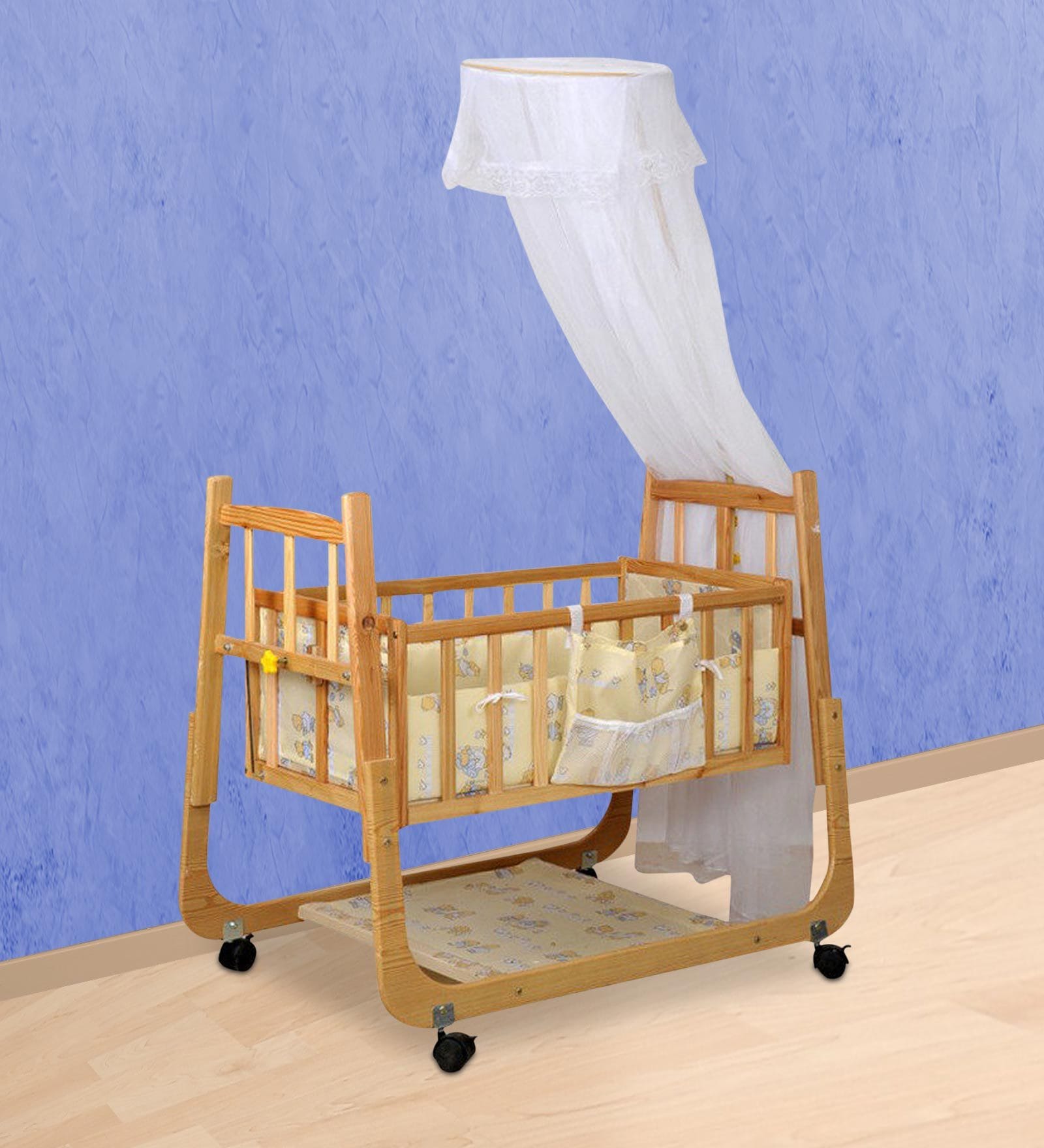 Buy Baby Cradle in Brown Finish by Mee Mee Online - Cribs - Cribs ...
