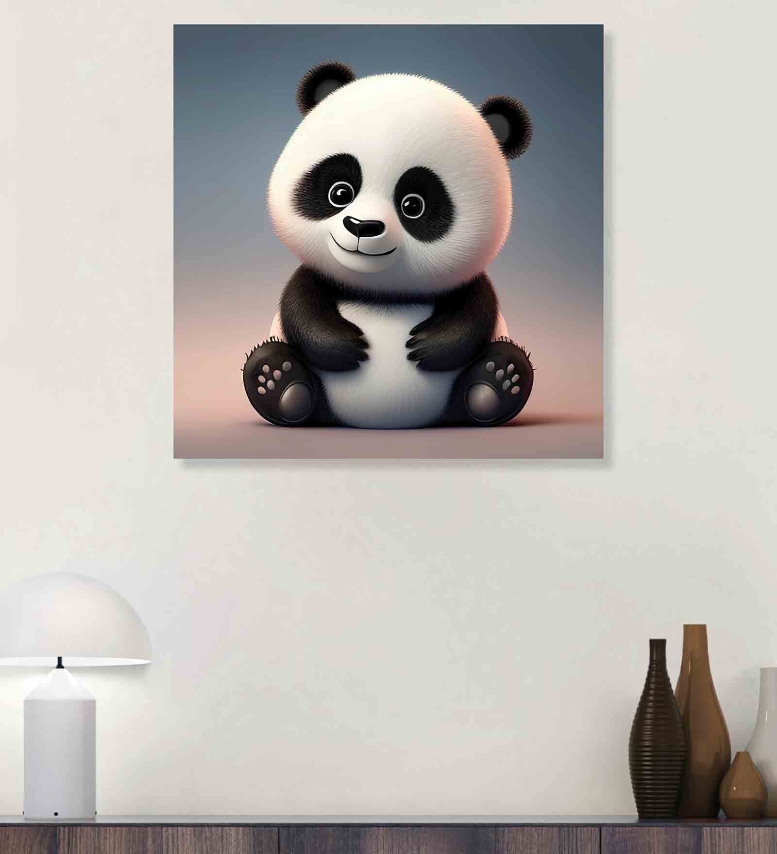 Buy Baby Cute Panda Multicolour Canvas Framed Wall Painting at 21% OFF ...