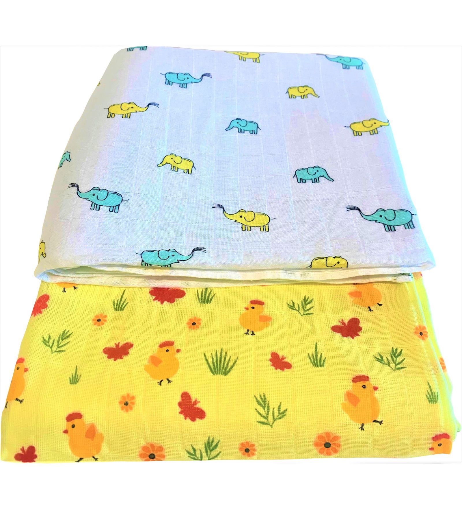 Buy Baby Elephant and Chick Swaddle (Set of 2) in Multicolour by Plush ...