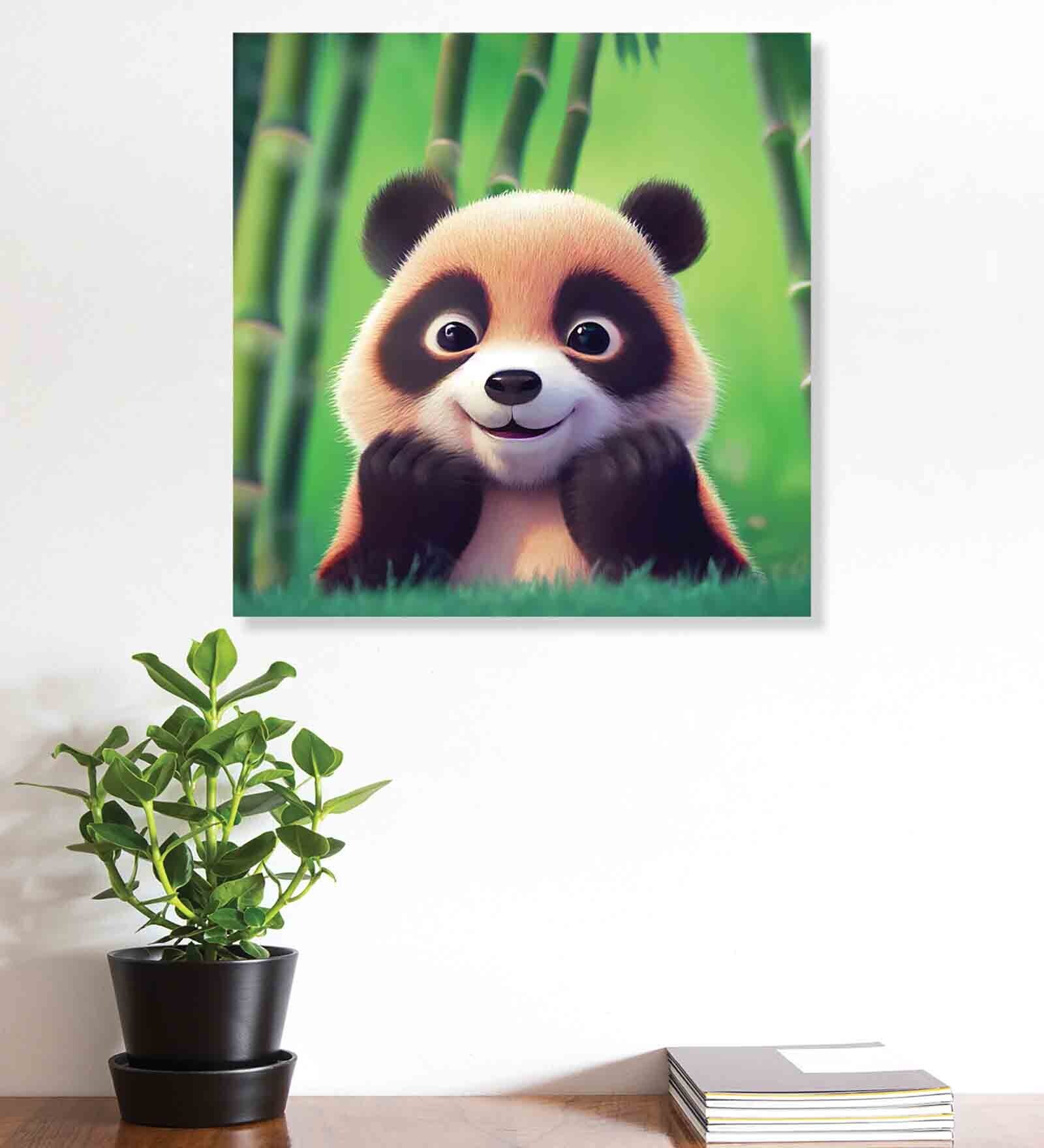 Buy Baby Panda Multicolour Canvas Framed Wall Painting at 11% OFF by ...