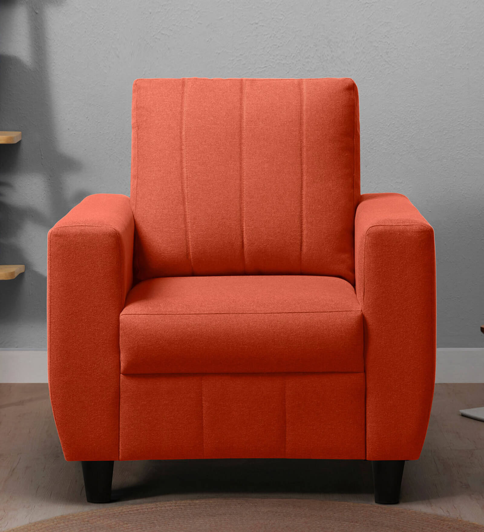 Buy Bae Fabric 1 Seater Sofa in Ember Orange Colour at 25% OFF by ...