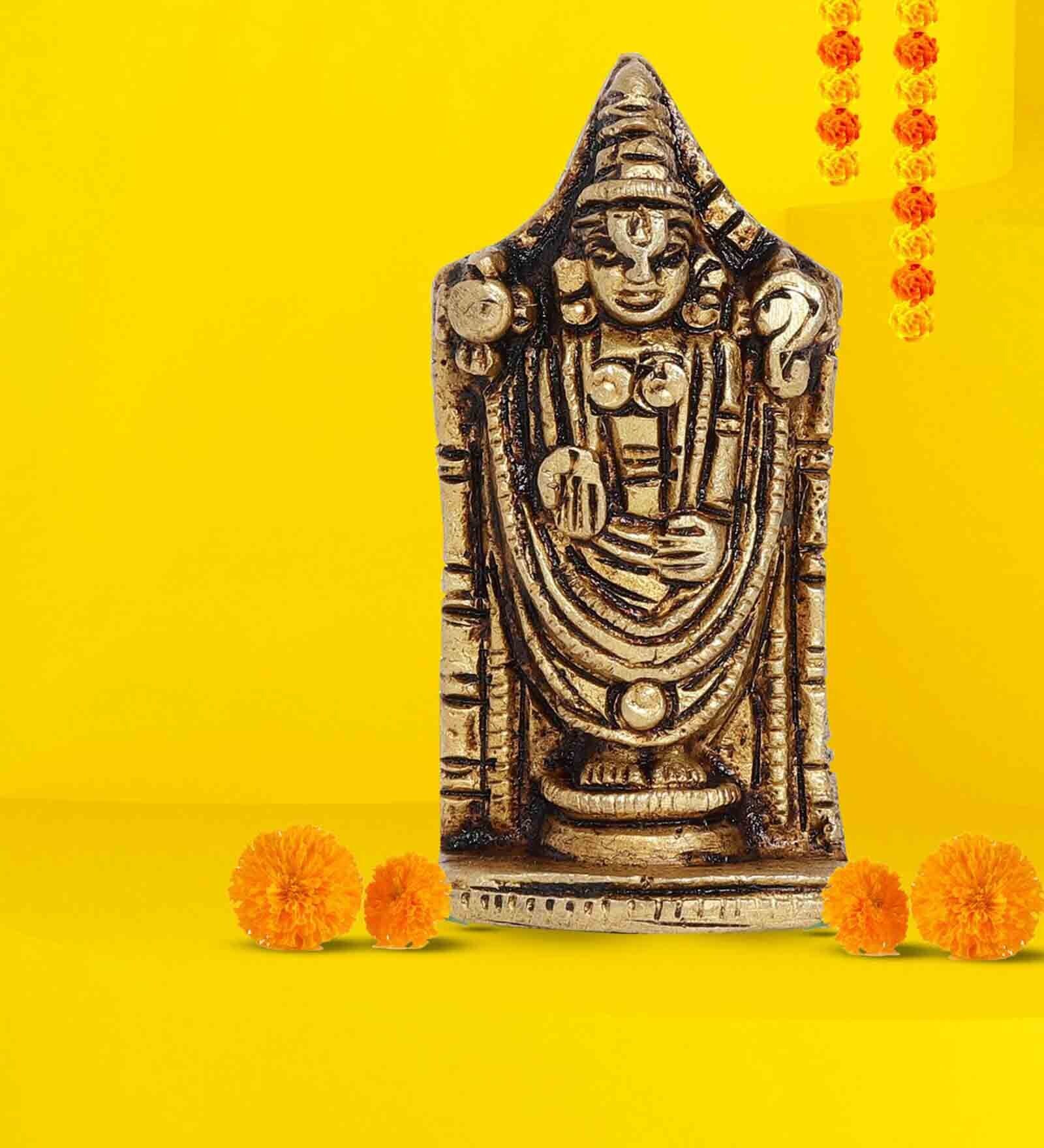 Buy Balaji Gold & Yellow Brass Idol at 27% OFF by 10Club | Pepperfry