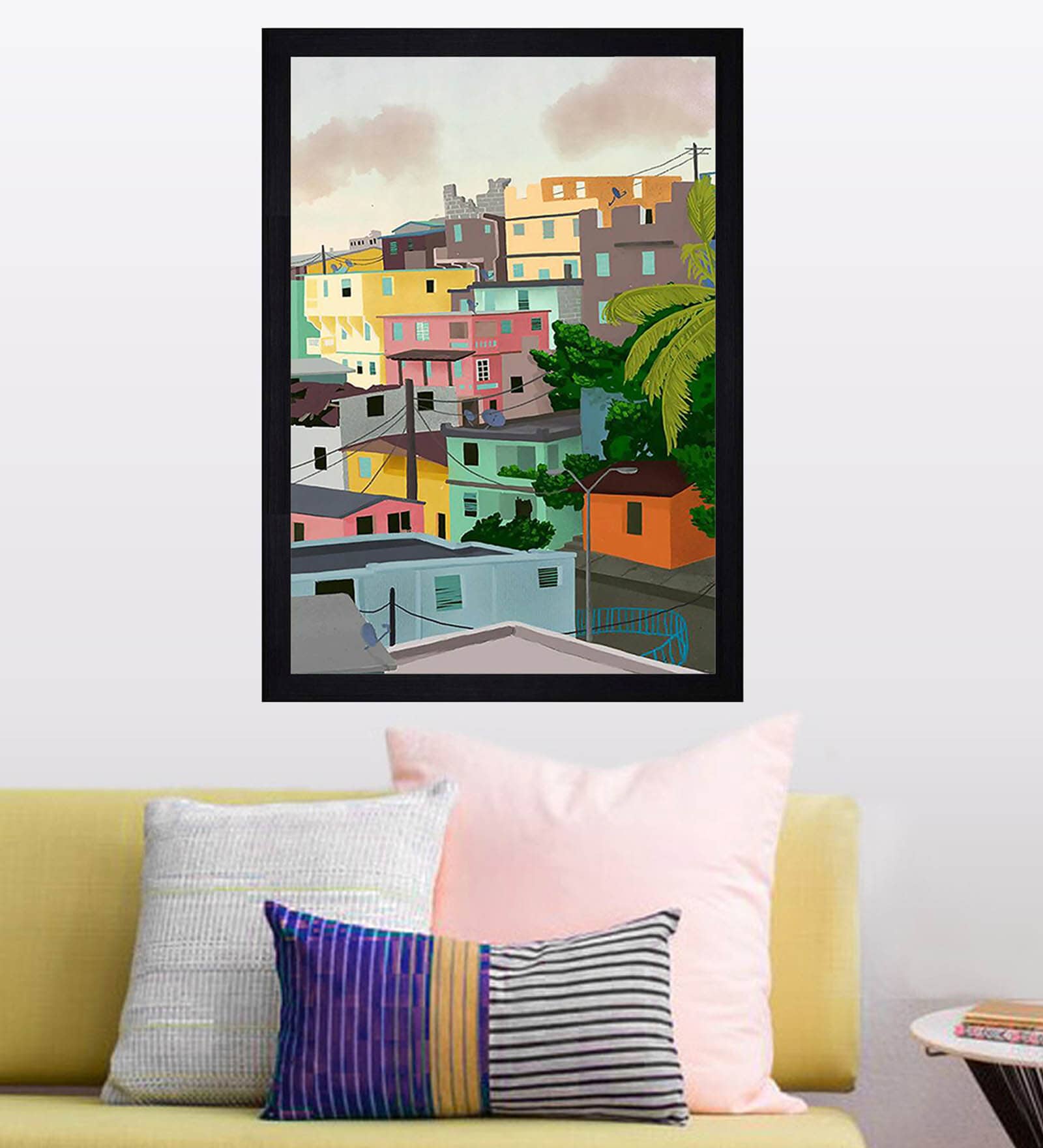 Buy Balcony Landscape Texture Paper Framed Art Print by Cheque Decor at ...