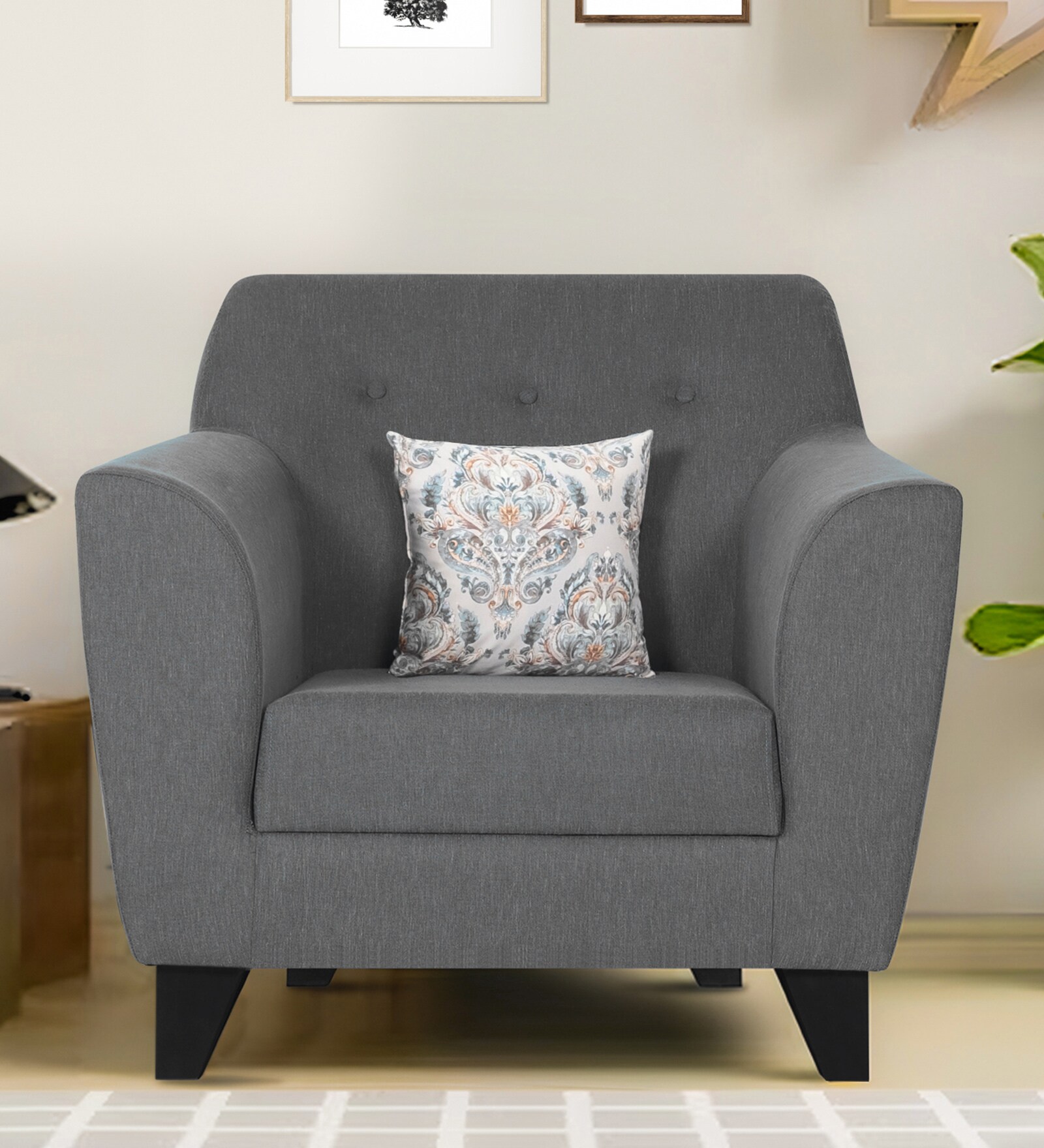 Buy Bali Fabric 1 Seater Sofa in Grey Colour at 30% OFF by Trevi ...