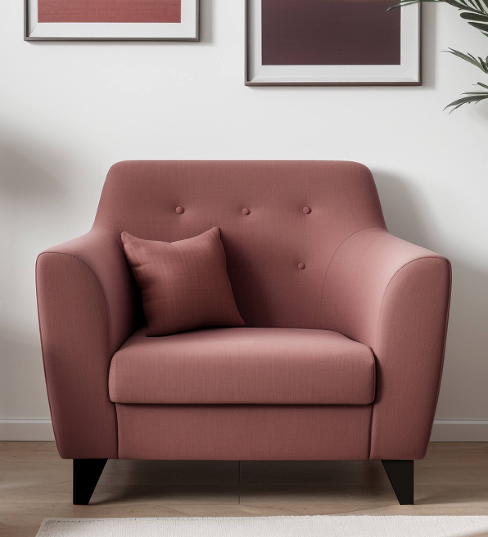 Buy Bali Velvet 1 Seater Sofa In Berry Wine Colour at 30% OFF by Trevi ...