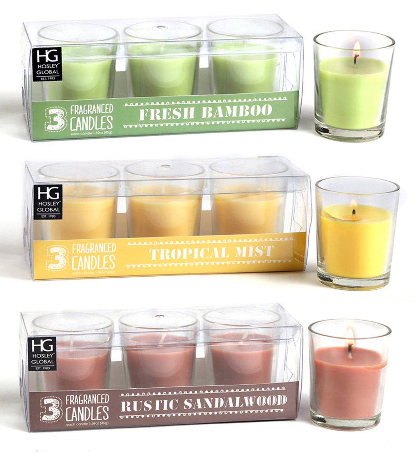 Buy Fresh Bamboo Aroma Set of 3 Scented Candles at 30% OFF by Hosley ...
