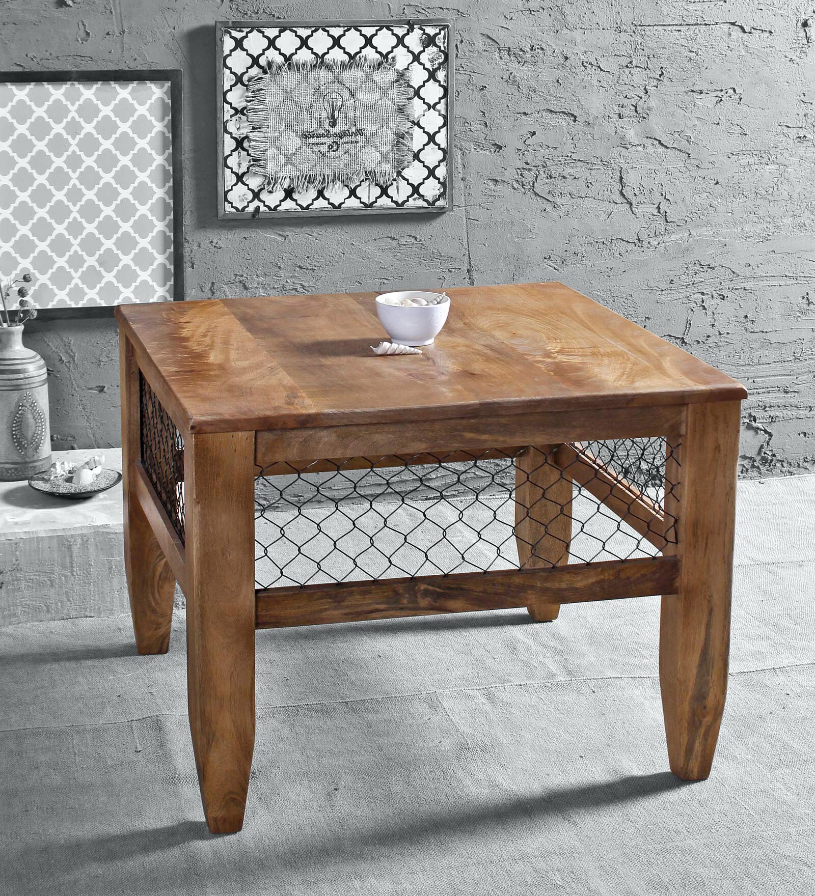 Buy Baroque Natural Mesh Coffee Table In Large Size in Brown Colour at ...