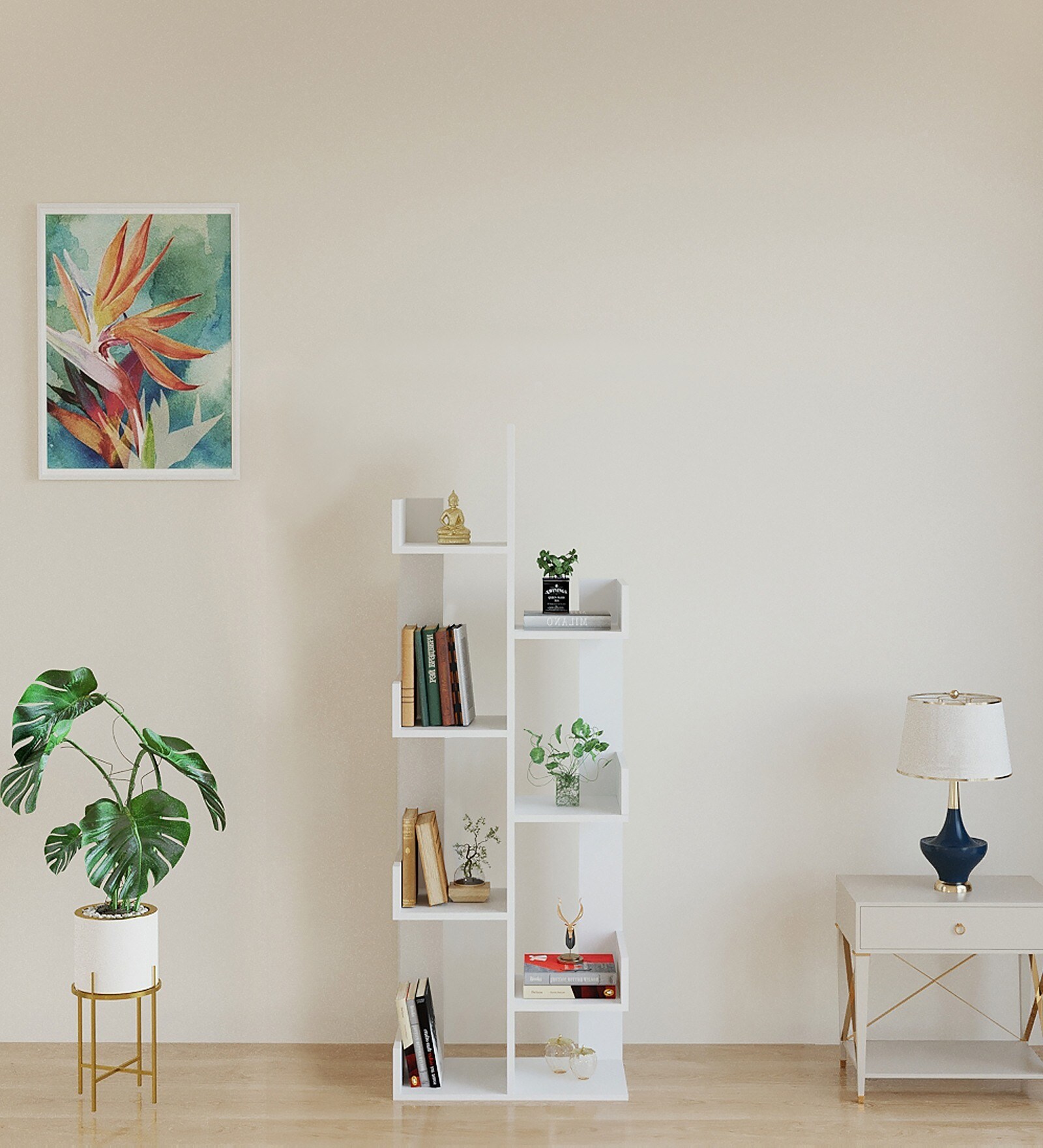 Buy Barret Book Shelf in White Colour at 25% OFF by Burlyworth | Pepperfry