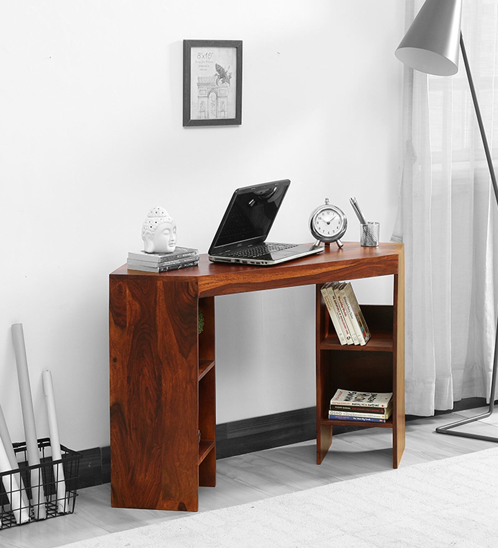 Buy Basalt Solid Wood Study Table In Honey Oak Finish at 38% OFF by ...