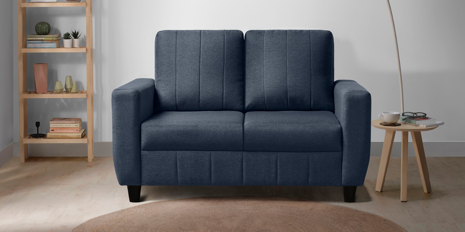 Buy Bae Fabric 2 Seater Sofa in Ocean Blue Colour by Sleepyhead Online ...