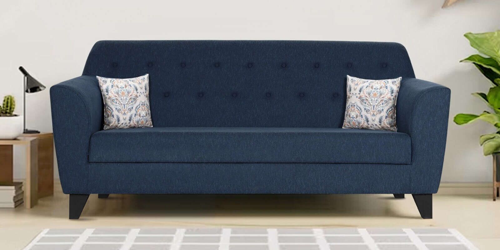 Buy Bali Fabric 3 Seater Sofa In Jeans Blue Colour at 30% OFF by Trevi ...
