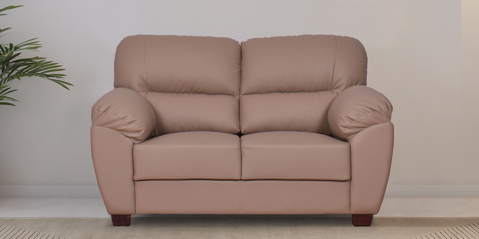 Buy Bari Leatherette 2 Seater Sofa In Grey Buff Colour at 29% OFF by ...