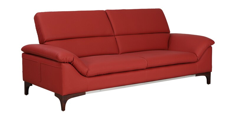 Buy Bario Leatherette 3 Seater Sofa In Cranberry Colour By Casacraft ...