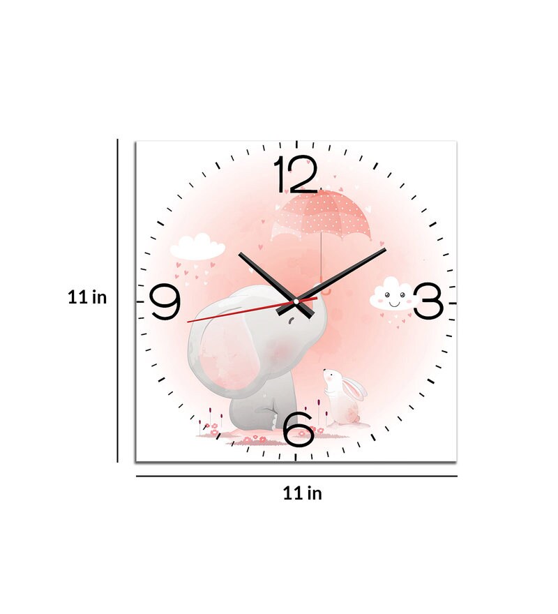 Buy Baby Elephant Wall Clock in Multicolour by WENS Online - Kids Wall ...
