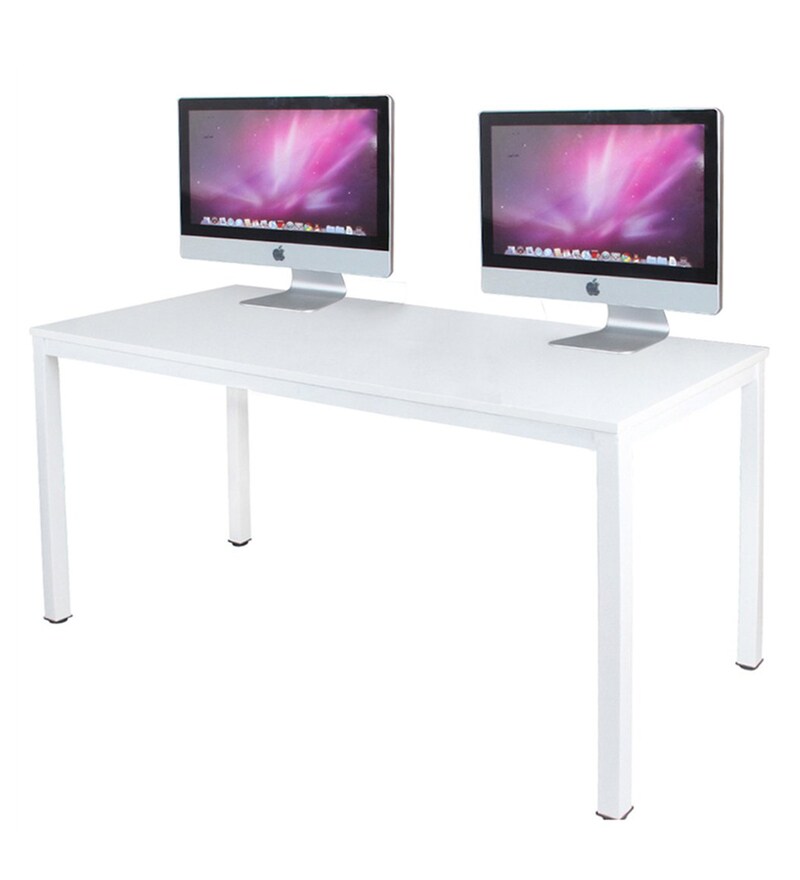Buy Bale (Medium) Metal Writing Table in White Colour by Workspace by ...