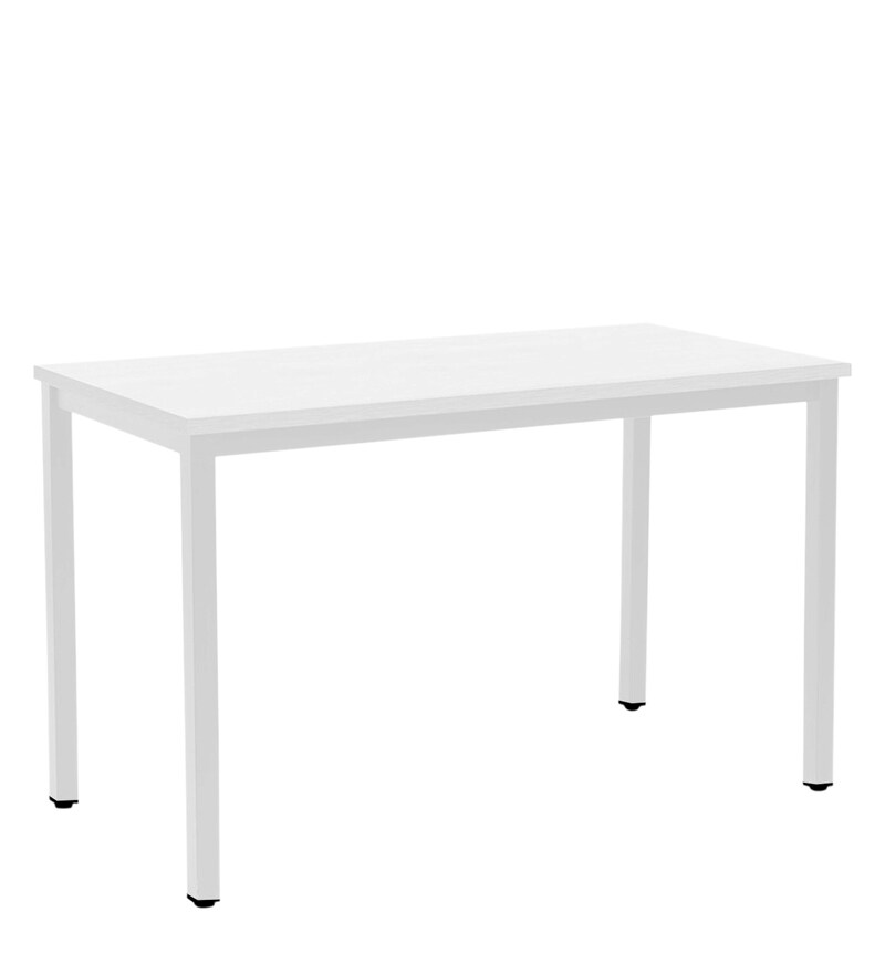 Buy Bale (Medium) Metal Writing Table in White Colour by Workspace by ...