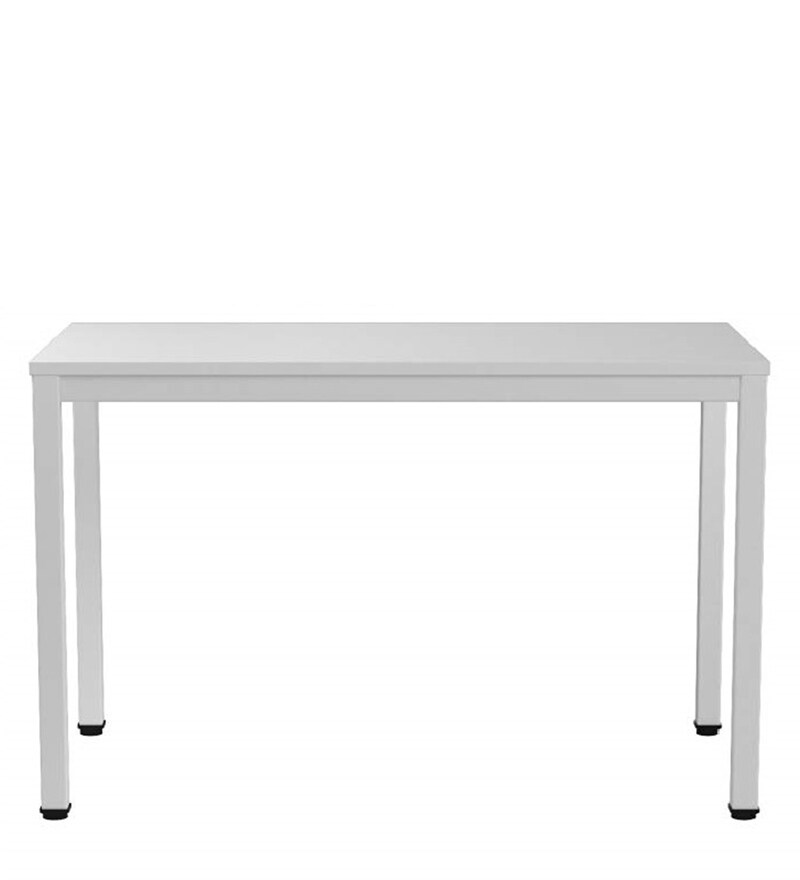 Buy Bale (Medium) Metal Writing Table in White Colour by Workspace by ...