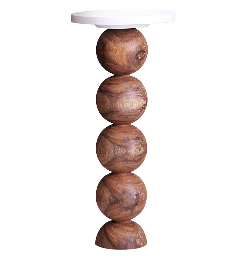 Buy Ball Sheesham Wood End Table in Natural Finish by Objectry Online - Modern End Tables - End ...
