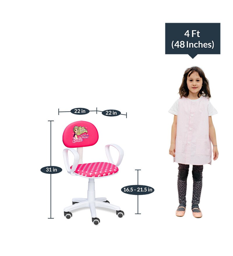 Buy Barbie Themed Plastic Kids Study Chair in Pink Colour Online - Kids ...