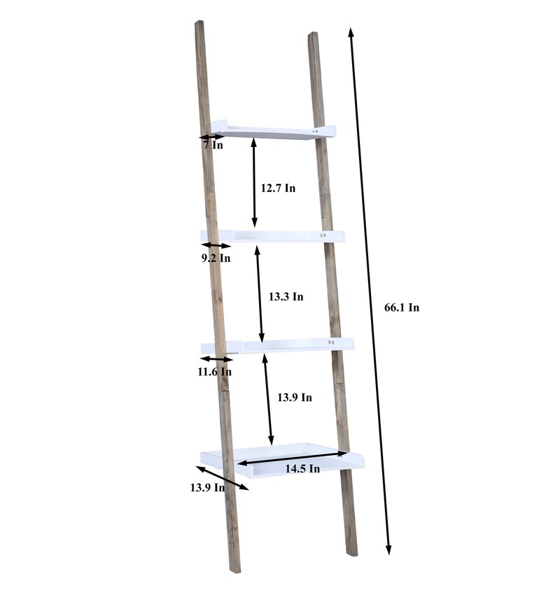 Buy Barnard Compact Ladder Display Unit & Book Shelf in White Colour by ...