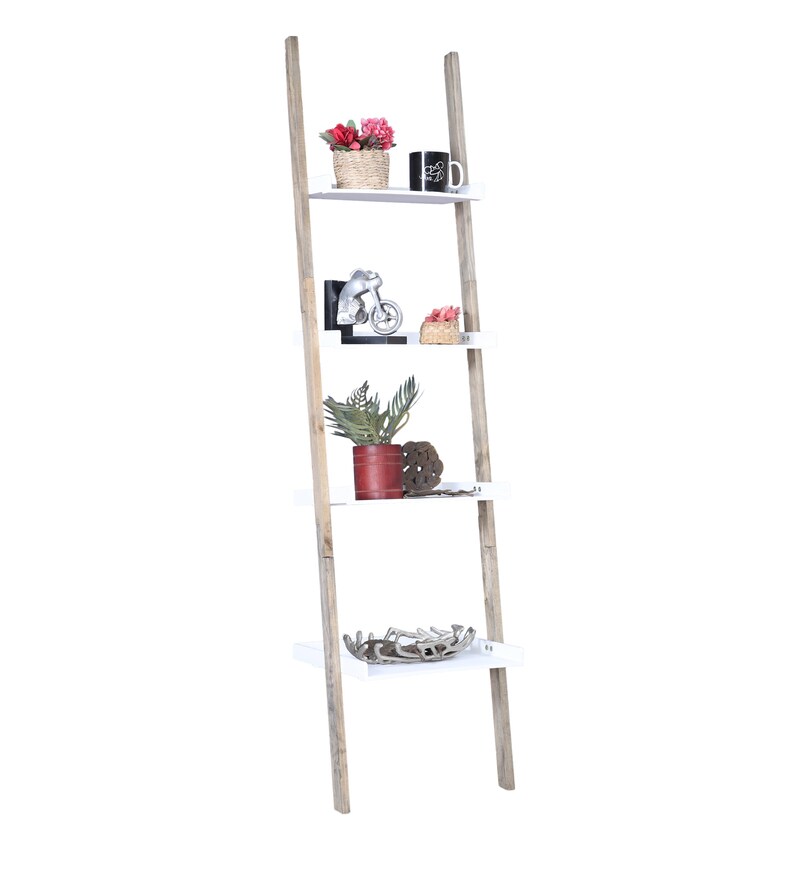 Buy Barnard Compact Ladder Display Unit & Book Shelf in White Colour by ...