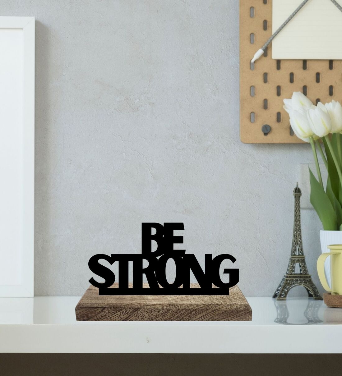Buy Be Strong Black Mango Wood & Iron Showpiece at 7% OFF by Elysian ...