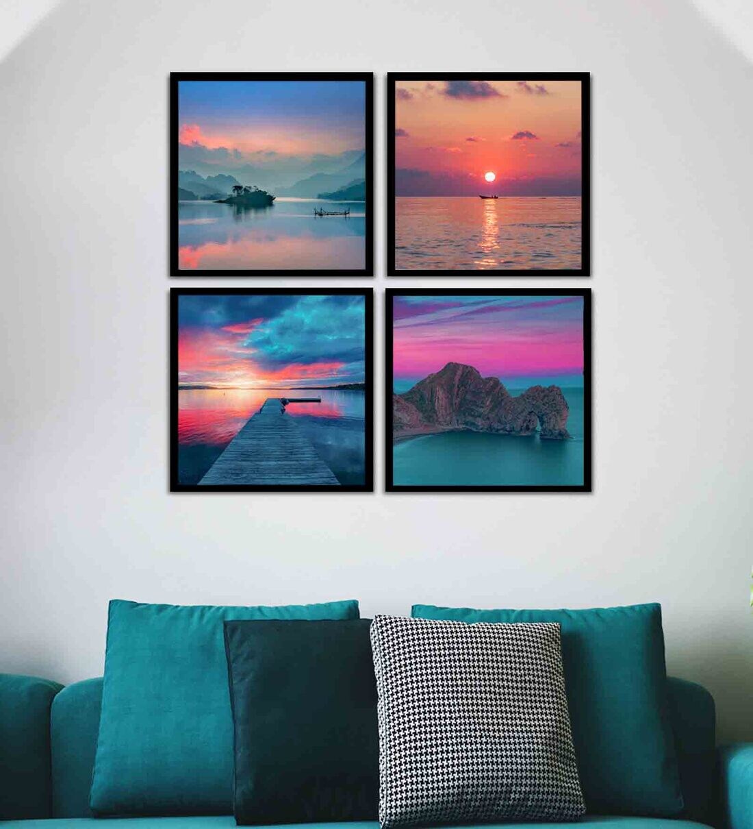 Buy Beautiful Butterfly Blue Engineered Wood Framed Landscape Art Print ...