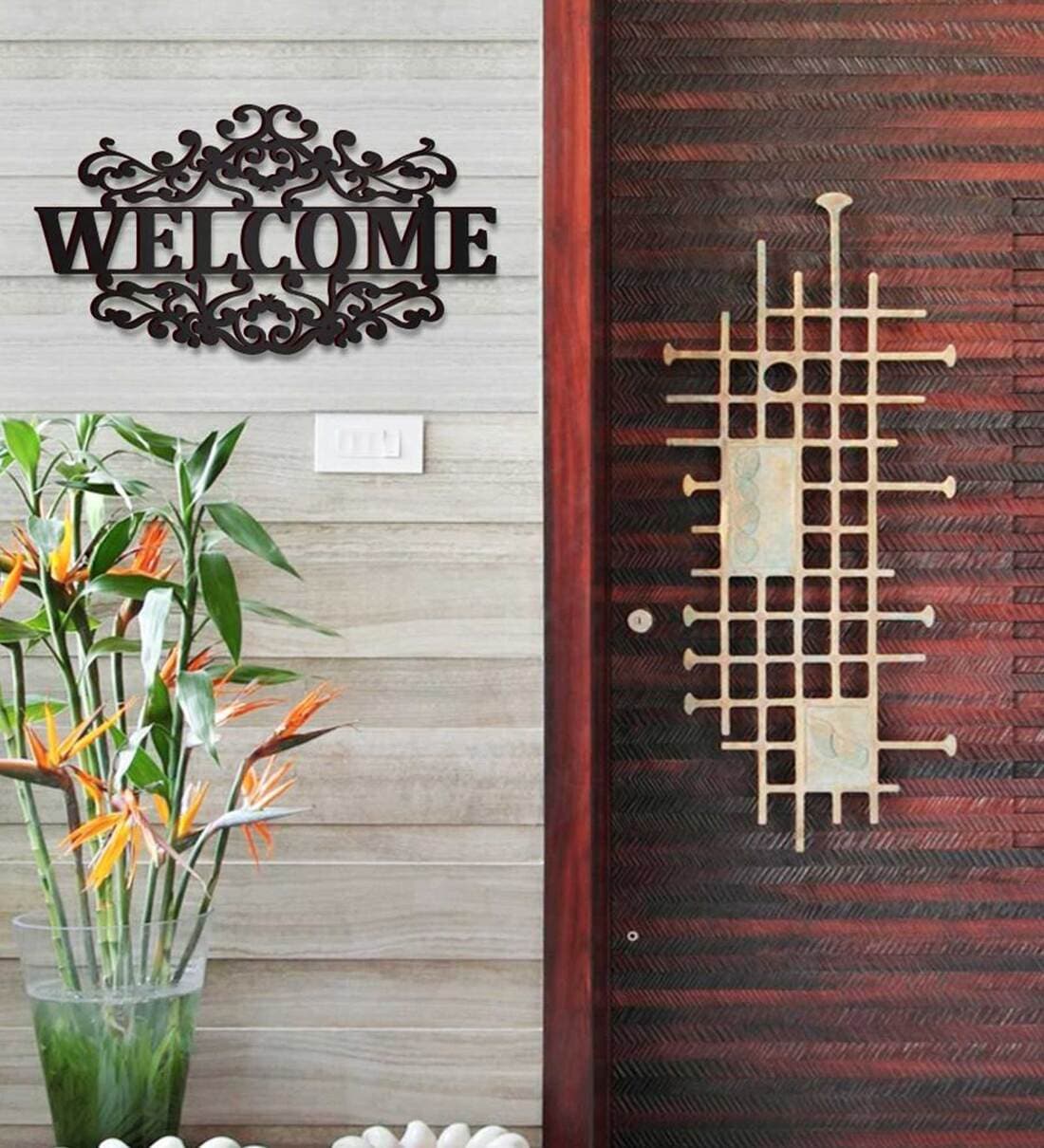Buy Beautiful Welcome Design In Brown Wooden Wall Hangings at 42% OFF ...