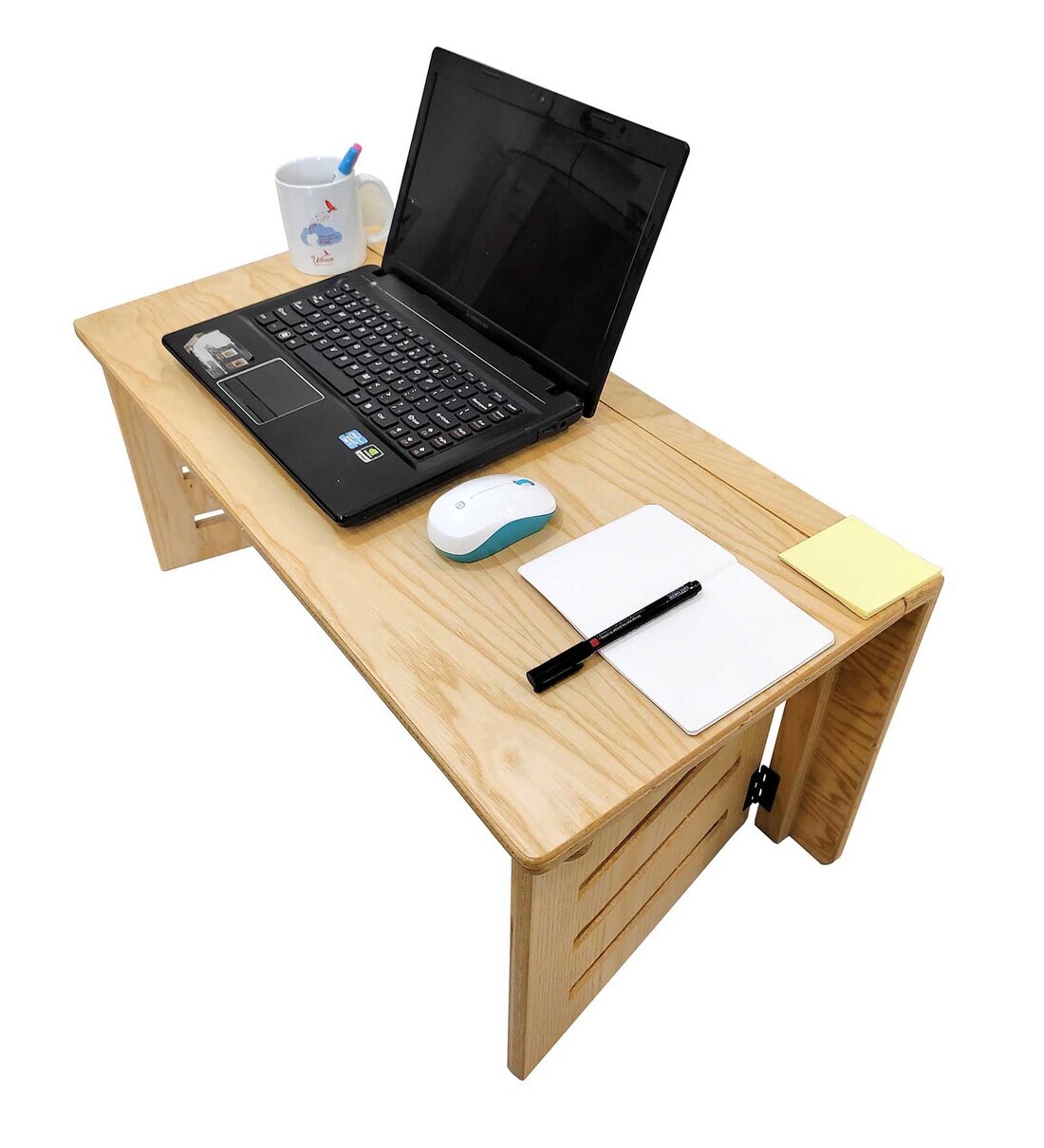Buy Beddy Portable Laptop Table in Natural Finish by Birdy Online ...