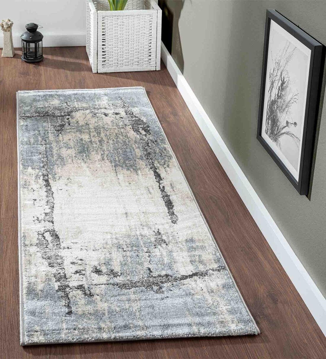Buy Beige Abstract Polyester 59x24 Inches Machine Made Floor Runner at ...
