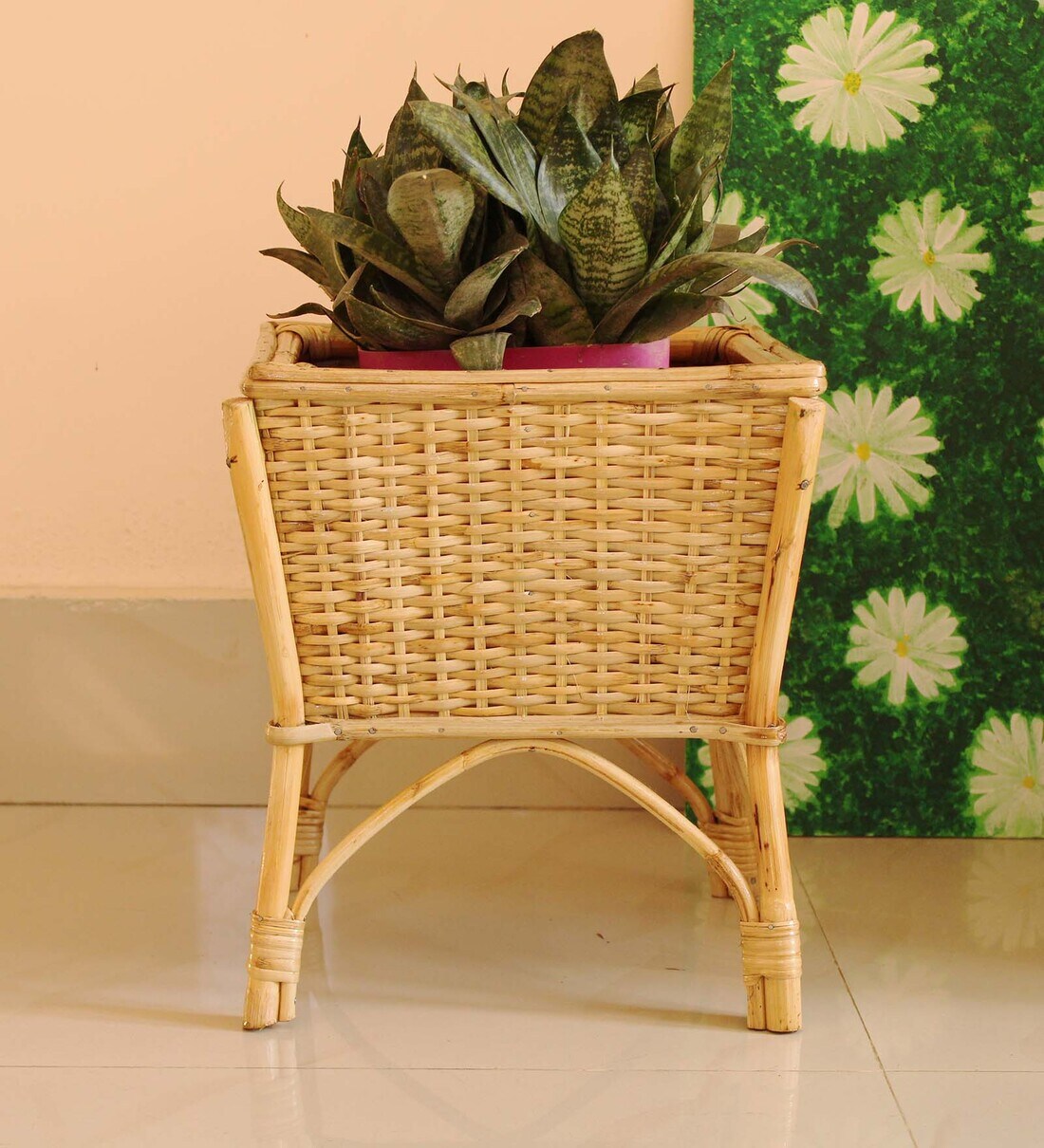 Buy Beige Assam Cane Square Planter Stand, Set Of 2 at 11% OFF by ...