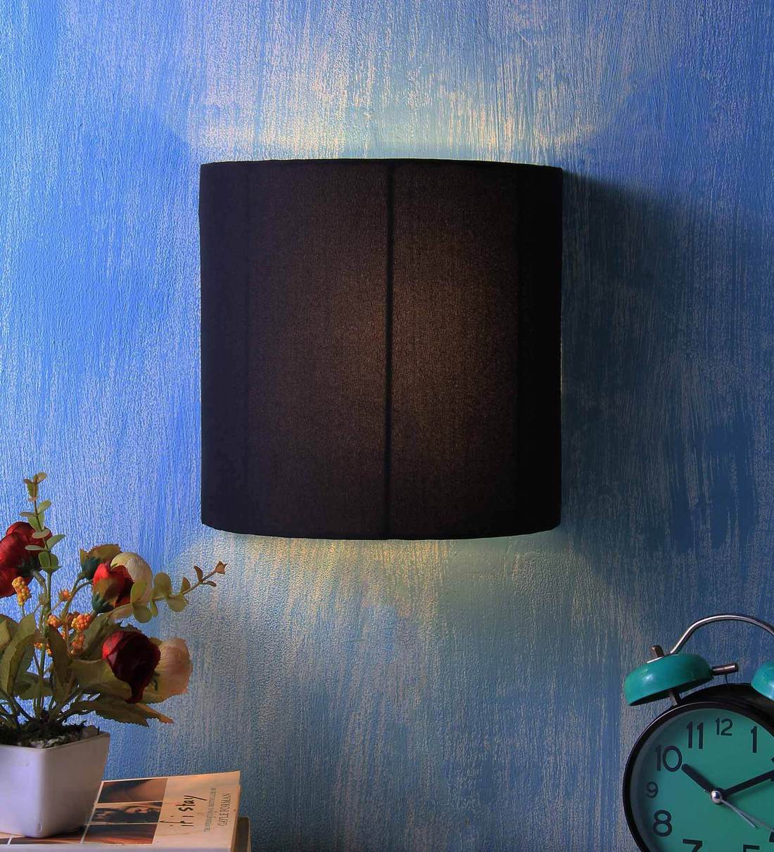 Buy Black Cotton and Stiffener Half Round Wall Light by New Era at 29% ...